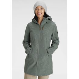Polarino Damen Softshellmantel, gr&uuml;n, Gr. 44, Softshell, Obermaterial: 94% Polyester, 6% Elasthan. Futter: 100% Polyester. Kapuzenfutter: 100%