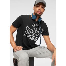 Lonsdale Herren T-Shirt "LANGSETT", schwarz, Gr. XXXL, unifarben, Single Jersey, Obermaterial: 100% Baumwolle, Shirts, mit gro&szlig;em Logoprint im