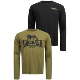 Lonsdale Shirt 'Ayrshire' Herren Gr&ouml;&szlig;e XL khaki / schwarz