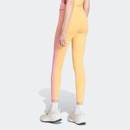 Damen Trainingstights "W 3S SJ LEG"semi ice tangerine, st tropic bloom, normal, gr., Gr. XS, adidas Sportswear, Obermaterial: 90% Baumwolle, 10%