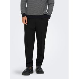 Only & Sons ONLY & SONS Herren Chinohose "ONSMIRO TAILORED TAPERED 0346 PANT FRML", schwarz, Gr. L, unifarben, Web, Obermaterial: 63% Polyester, 33% Viskose, 4%