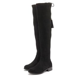 Lascana Overkneestiefel 'Stiefel, Langschaftstiefel' schwarz Gr. 40 f&uuml;r Damen. Mit Zierschn&uuml;rung