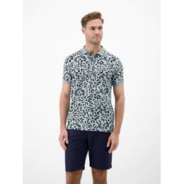 Lerros Herren Poloshirt "Poloshirt mit floralem All-over-Print, 2-Tone-Optik"storm grau, Gr. M, 100% Baumwolle, Shirts