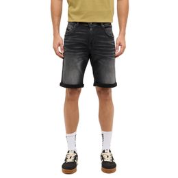 Slim-fit-Jeans Mustang "Herren Style Chicago Shorts Z", Herren, Gr. 31, 802 schwarz, Denim/Jeans, 80% Baumwolle, 18% Polyester, 2% Elasthan, unifarben, slim fit, Jeans Slim-fit-Jeans