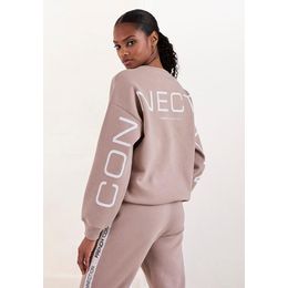 French Connection Sweatshirt beige Gr. 32/34 f&uuml;r Damen. Rundhals und Logodruck, Logoschriftzug, Druck. Bequem. Nachhaltig.