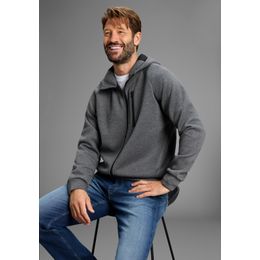 H.I.S. H.I.S Herren Kapuzensweatjacke, grau, Gr. XXL, meliert, Sweatware, Obermaterial: 82% Polyester, 13% Viskose, 5% Elasthan, Sweatjacken, perfekt f&uuml;r