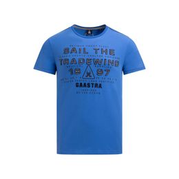 Gaastra T-Shirt Rundhals mit Canvas-Applikationen Herren Gr&ouml;&szlig;e S blau