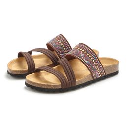 Lascana Damen Pantolette "Mule, Sandale, offener Schuh, Sommerschuh", Gr. 39, braun, Obermaterial: 50% Synthetik, 50% Textilmaterial. Decksohle: 100%