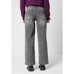 Street One Damen Weite Jeans, grau, Gr. 36, unifarben, Jeans, 72% Baumwolle, 27% Polyester, 1% Elasthan, Jeans, 5-Pocket-Style