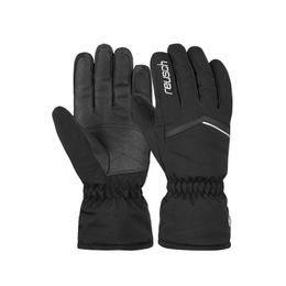 Reusch Damen Skihandschuhe "Marisa", schwarz-wei&szlig;, Gr. 6,5, mehrfarbig, 87% Polyester, 13% Lederimitat, Handschuhe, mit langer Stulpe