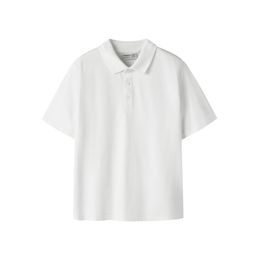Poloshirt name it "NKMKALLY SS NREG POLO NOOS", Jungen, Gr. 146/152, hellwei&szlig;, Jersey, Obermaterial: 100% Baumwolle, unifarben, normal, Rundhals, Shirts, Baumwolle, Kurzarm, Polokragen