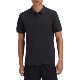 Poloshirt McKINLEY "HE.-POLO LANGO M", Herren, Gr. M, schwarz night, Jersey, Obermaterial: 100% Polyester, Rundhals, Shirts, sportliche Passform, 3er-Knopfleiste, Strickkragen, atmungsaktiv