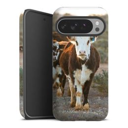 DeinDesign Google Pixel 10 Pro XL Handy Panzer Handyh&uuml;lle robuste Outdoor H&uuml;lle Schutzh&uuml;lle matt Cow Calf Farmer Tough Case