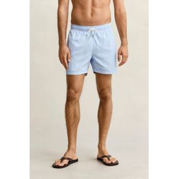 Badeshorts Gant, Herren, Gr. L, N-Gr, blau (sky blau), Web, Polyamid, unifarben, Badehosen Badeshorts, Regular fit mit elastischem Bund