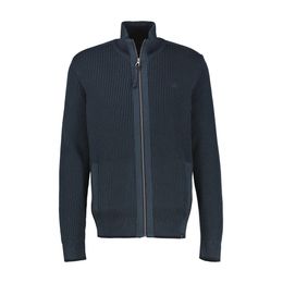 Lerros Herren Strickjackeclassic navy, Gr. L, unifarben, Strick, Obermaterial: 100% Baumwolle, Strickjacken, mit Stehkragen und sportiver Struktur