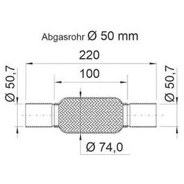 Ernst Flexrohr, Abgasanlage 460088 mit Rohrstutzen 74mm