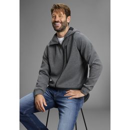 H.I.S. H.I.S Herren Kapuzensweatjacke, grau, Gr. L, meliert, Sweatware, Obermaterial: 82% Polyester, 13% Viskose, 5% Elasthan, Sweatjacken, perfekt f&uuml;r