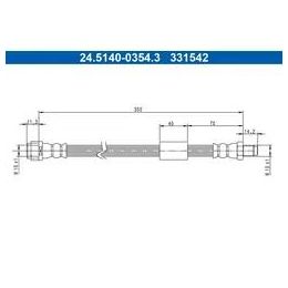 ATE Bremsschlauch 24.5140-0354.3 hinten rechts links f&uuml;r MERCEDES-BENZ 2124200448 A2124200448
