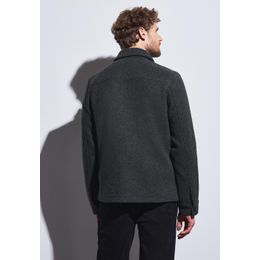 Street One MEN Herren Cargojacke, grau, Gr. L, meliert, Web, Obermaterial: 70% Polyester, 30% Wolle. Futter: 100% Polyester, Jacken, mit Knopfleiste