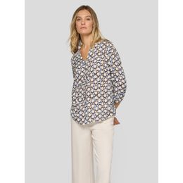 Druckbluse Rabe, Damen, Gr. 40, bunt (schoko), Web, Obermaterial: 100% Viskose, bedruckt, l&auml;ssig geschnitten h&uuml;ftbedeckend, V-Ausschnitt, elastischer Bund, Blusen Druckbluse, 3/4-Arm, mit grafischem Muster