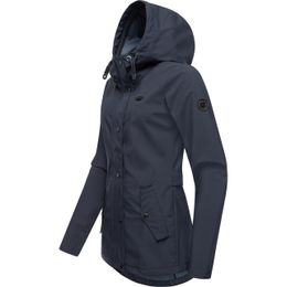 Ragwear Damen Softshelljacke "Margge Shell", blau, Gr. L, Obermaterial: 100% Polyester. Innenfutter: 100% Polyester, Jacken, wasserdichte Damen
