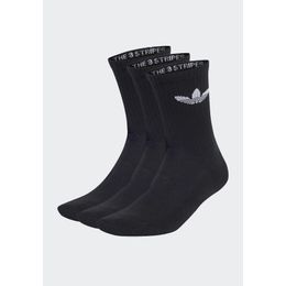Damen Sportsocken "TR CREW S 3P", adidas originals, Gr. XS, schwarz, Obermaterial: 65% Baumwolle, 31% Polyester, 3% Elasthan, 1% sonstige Fasern,