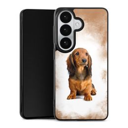 DeinDesign Galaxy S26 Handy Slim Case extra d&uuml;nn Silikon Handyh&uuml;lle schwarz H&uuml;lle Pet Dachshund Dog Silikon Slim Case