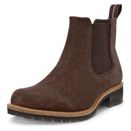 Ecco Damen Chelseaboots "ELAINA", Gr. 36, braun, Veloursleder, Schuhe, Schlupfboots, Herbstboots, Stiefelette mit Stretcheins&auml;tze