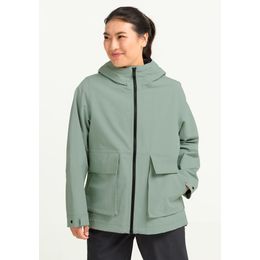 Jack Wolfskin Damen Funktionsjacke "NABUR 2L JKT W"gr&uuml;n zinnia, Gr. L, unifarben, Web, Obermaterial: 100% Polyamid. Futter: 100% Polyester, Jacken,