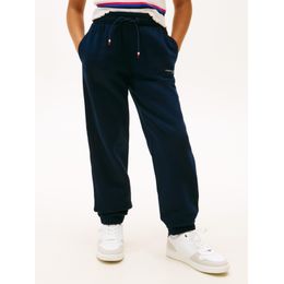 Tommy Hilfiger M&auml;dchen Jogginghose "MINI CORP SWEATPANTS"schwarz night navy, Gr. 7, unifarben, Sweatware, Obermaterial: 80% Baumwolle, 20% Polyester,