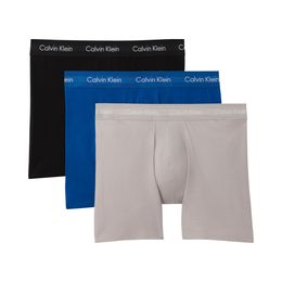 Boxer "BRIEF 3 PACK", Damen, Gr. L (52), 3 Stk., classic blau, porpoise, schwarz, Jersey, Obermaterial: 95% Baumwolle, 5% Elasthan, Calvin Klein Underwear, k&ouml;rpernah, Unterhosen, mit l&auml;ngerem Bein
