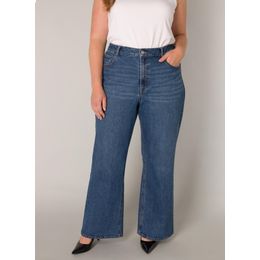 Damen Weite Jeans, blau, Gr. 52, Base Level Curvy, unifarben, Denim/Jeans, Obermaterial: 98% Baumwolle, 2% Elasthan, Jeans, in gro&szlig;en Gr&ouml;&szlig;en