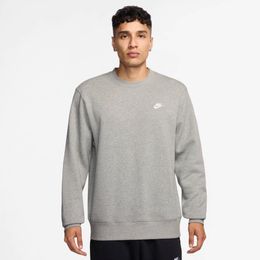 Nike Sportswear Herren Sweatshirt "M NK CLUB BB CREW"dk grau heather, wei&szlig;, Gr. XL, Jersey, Obermaterial: 80% Baumwolle, 20% Polyester, Sweatshirts,