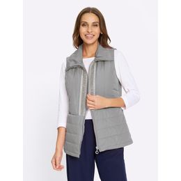 Lady Damen Steppwestesteingrau, Gr. 50, unifarben, 100% Polyester, Wattierung:100% Polyester, Westen