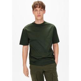 Only & Sons ONLY & SONS Herren T-Shirt "ONSFRED LIFE RLX SS TEE NOOS", gr&uuml;n, Gr. M, unifarben, Single Jersey, Obermaterial: 100% Baumwolle, Shirts
