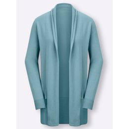 WITT Damen Longstrickjacke mit Schalkragen, wintert&uuml;rkis, Gr&ouml;&szlig;e 40