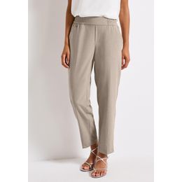 Street One Damen Jogger Pants, beige, Gr. 44, unifarben, Stoff, 47% Viskose, 45% Polyester, 4% Elasthan, 4% Polyamid, Hosen, Middle Waist