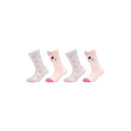 Camano M&auml;dchen Socken "4er Pack", Gr. 27, rosa, 98% Polyester, 2% Elasthan, gemustert, Socken