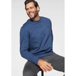 MAN'S WORLD MAN'S WORLD Herren Sweatshirt, blau, Basic, Gr. S, meliert, angeraute Sweatware, Obermaterial: 60% Baumwolle, 40% Polyester, Sweatshirts, Langarm,