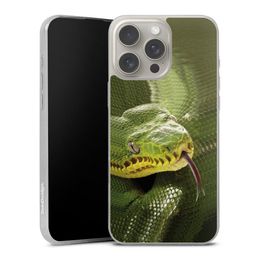 DeinDesign iPhone 16 Pro Max Handy Slim Case Silikon Handyh&uuml;lle transparent H&uuml;lle extra d&uuml;nn Nature Reptile Snake Silikon Slim Case