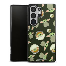 DeinDesign Galaxy S25 Ultra Handy Slim Case extra d&uuml;nn Silikon Handyh&uuml;lle schwarz H&uuml;lle Official Licensed Product Star Wars Muster Baby Yoda Silikon Slim Case