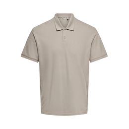 Only & Sons ONLY & SONS Damen Poloshirt "ONSBEN REG SS POLO SHIRT NOOS"silber lining, Gr. XXL, unifarben, Jersey, Obermaterial: 100% Baumwolle, Shirts,