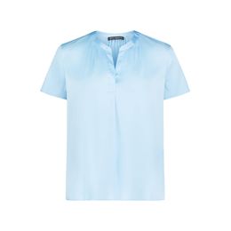 Satinbluse Betty Barclay "Damen kurzarm", Damen, Gr. 36, powder blau, Obermaterial: 97% Polyester, 3% Elasthan, l&auml;ssig geschnitten normal, V-Ausschnitt, Blusen