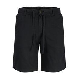 Jack & Jones PlusSize Jogger Pants "JPSTJAIDEN HYBRID BONDI JOG SHORT PLS", Damen, Gr. 44 (5XL), N-Gr, schwarz, angeraute Sweatware, Obermaterial: 80% Baumwolle, 20% Leinen, JACK & JONES PLUSSIZE, unifarben, relaxed fit knielang, Hosen
