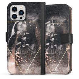 DeinDesign iPhone 13 Pro Max Handy Klapph&uuml;lle Handyh&uuml;lle aus Kunst Leder schwarz Flip Case Star Wars Darth Vader Official Licensed Product Sideflip mit langer 