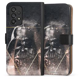 DeinDesign Galaxy A53 5G Handy Klapph&uuml;lle Handyh&uuml;lle aus Kunst Leder schwarz Flip Case Official Licensed Product Darth Vader Star Wars Sideflip mit langer Lasche