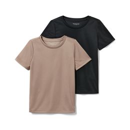 Tchibo - 2 Kinder-Sportshirts - M&auml;dchen - Gr. 158/164 - schwarz