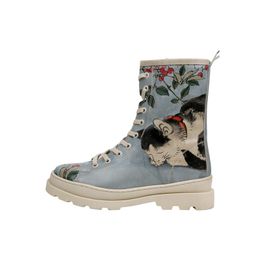 DOGO Damen Stiefelette "Gisele Schn&uuml;rstiefel Boots Let's Find A Place To Get Lost Damen", Gr. 36, blau, Lederimitat, Schuhe, Handgefertigt