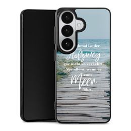 DeinDesign Galaxy S26 Handy Slim Case extra d&uuml;nn Silikon Handyh&uuml;lle schwarz H&uuml;lle Statement Beach Spruch Silikon Slim Case
