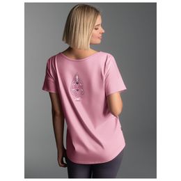 TRIGEMA Damen T-Shirt "TRIGEMA Oversized T-Shirt mit Printmotiven"lilie, Basic, Gr. S, Single Jersey, 100% Baumwolle, Shirts